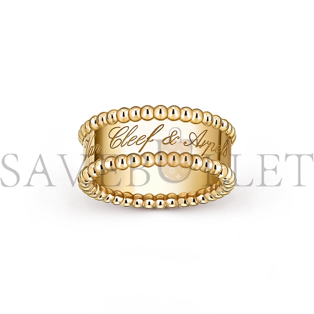V*N CL*F Arpels PerlÉe Signature Ring - Yellow Gold Vcaro3y600 ...
